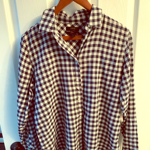 J. Crew | Tops | J Crew Gingham Button Down Sz 4 | Poshmark